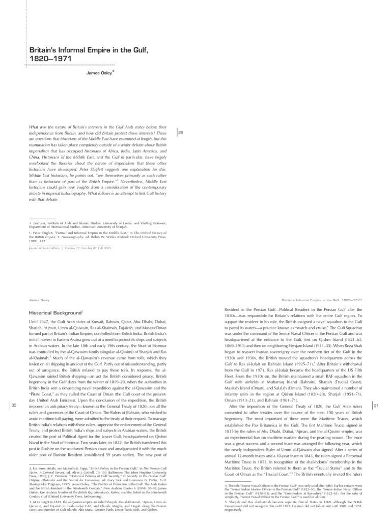 Britain's Informal Empire in The Gulf, 1820 - 1971 | PDF | Persian Gulf ...