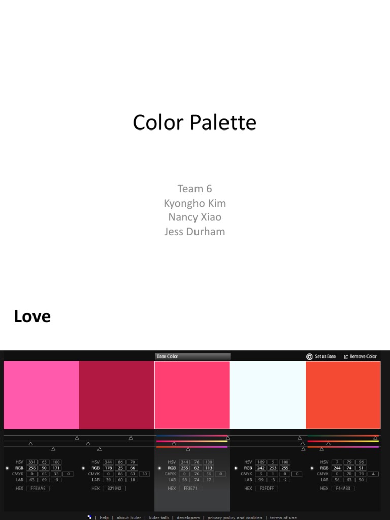 Team 6 Color Palette | PDF