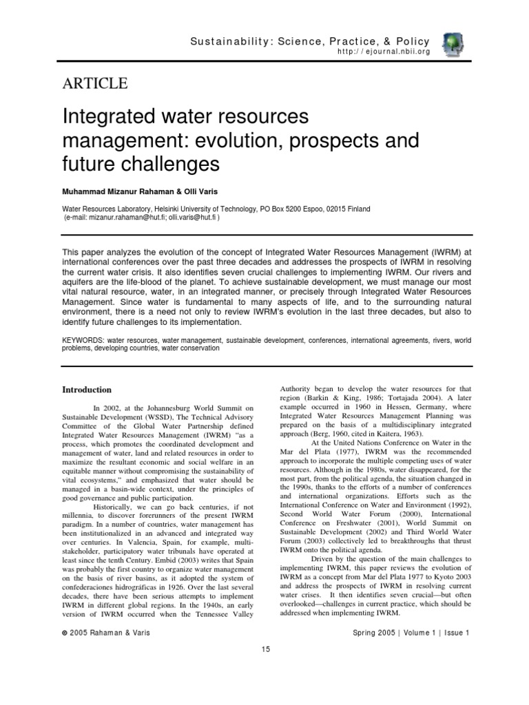 Integrated Water Resources Management | PDF | Water Resources ...