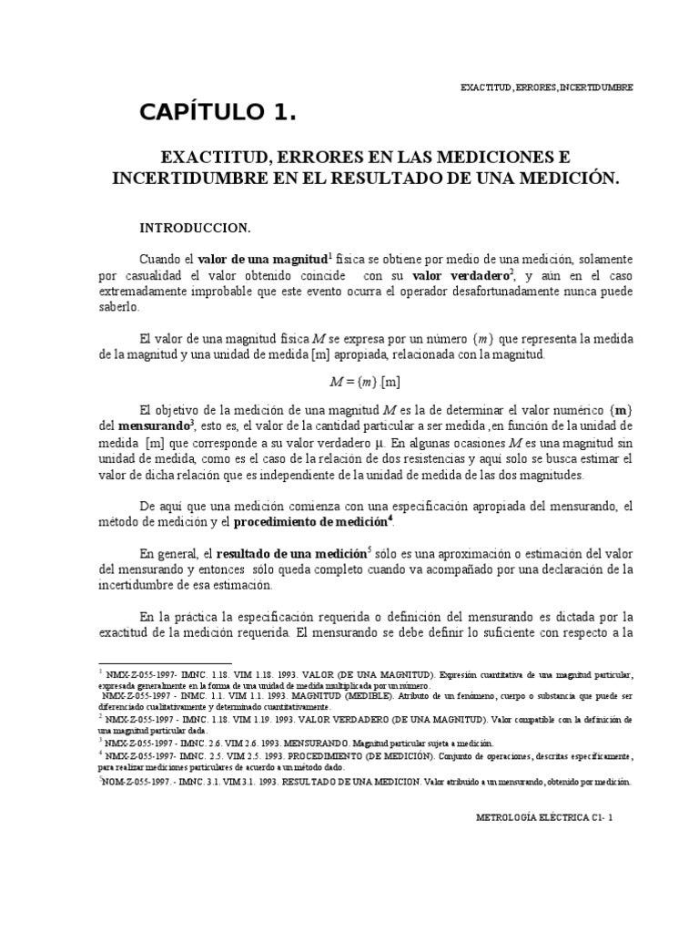 Errores y exactitud en mediciones | PDF | Medición | Metrología