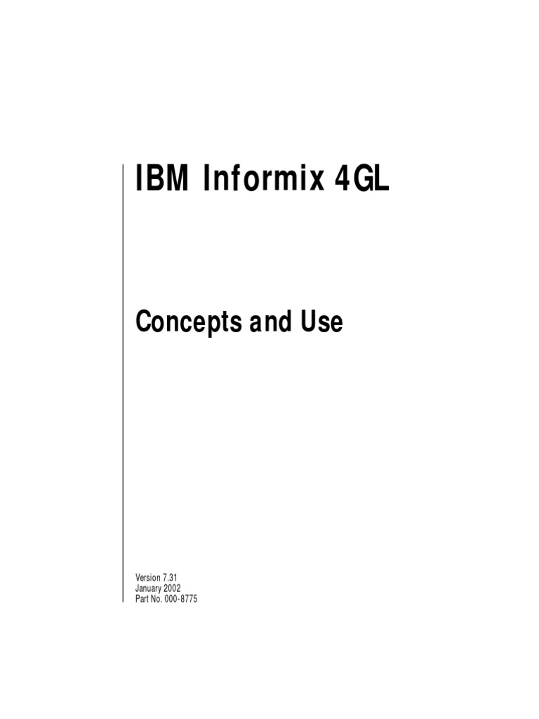 4GL Concepts and Use | PDF | Sql | Databases