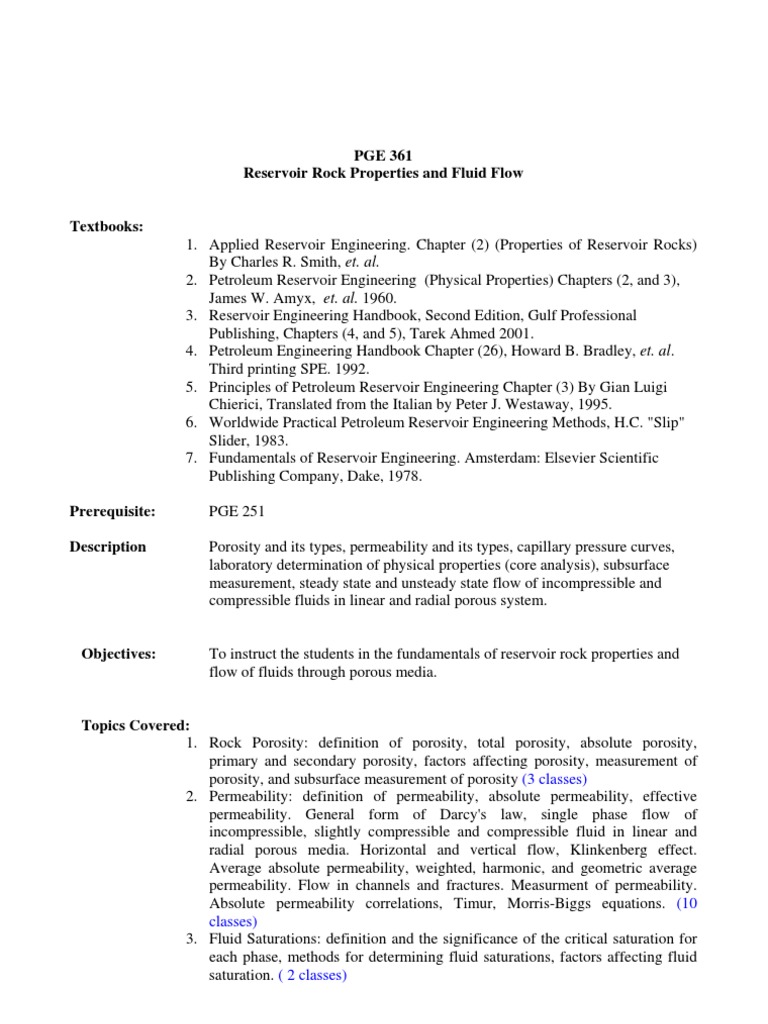 Reservoir Rock Properties and Fluid Flow | PDF | Permeability (Earth ...