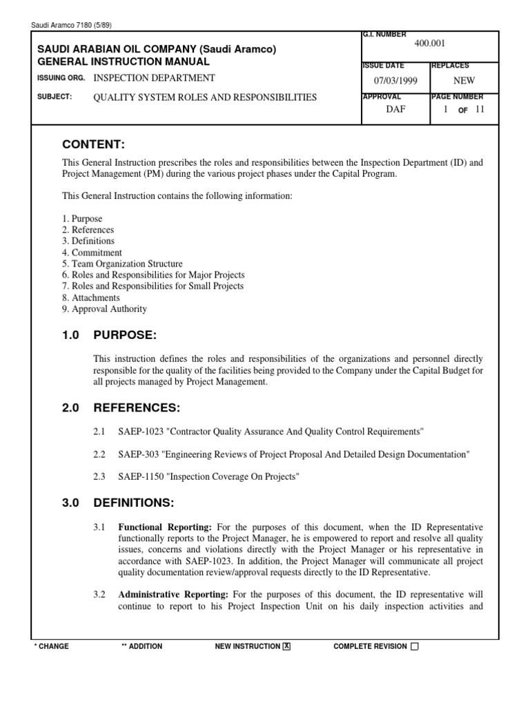 Aramco Quality Standard | PDF | Quality Assurance | Project Management