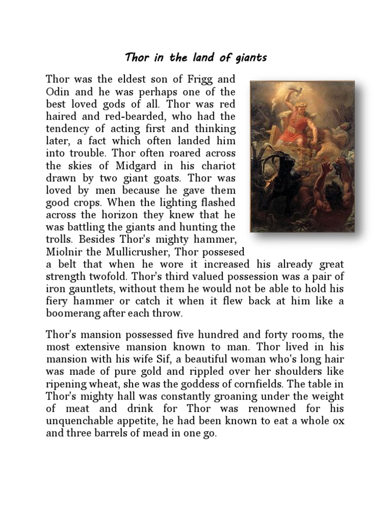 Thor in The Land of Giants | PDF | Thor | North Germanic Gods