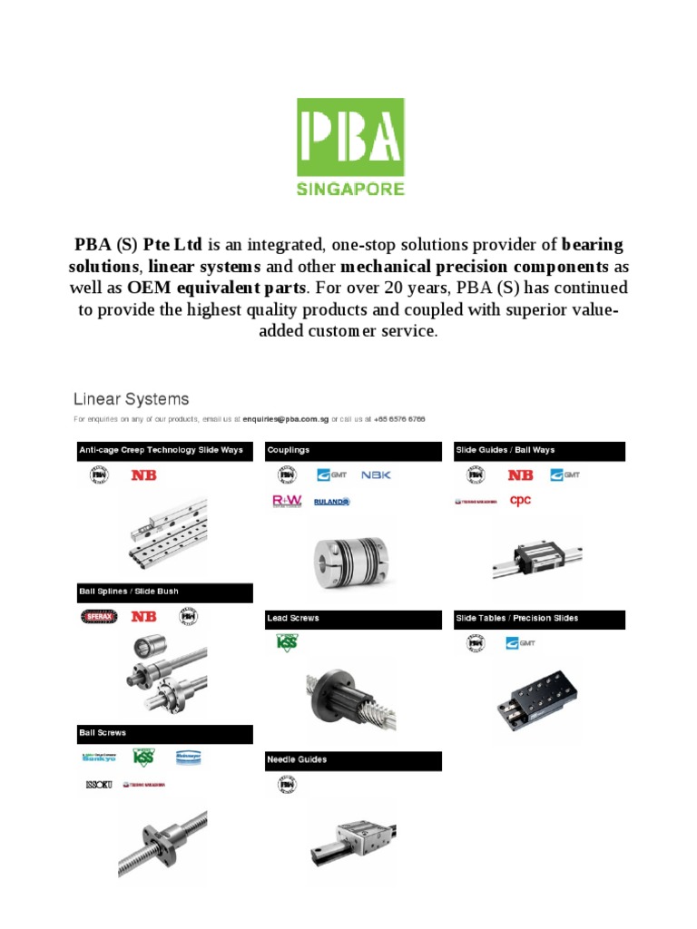 PBA Systems: Precision Motion Solutions | PDF