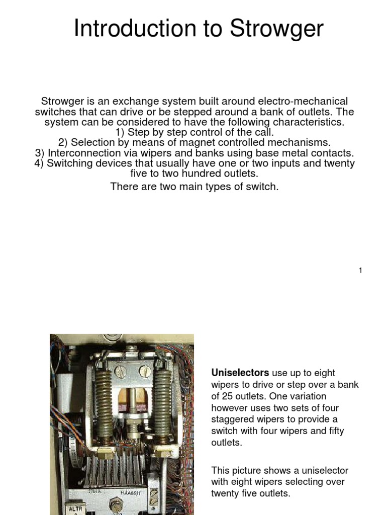 Strowger Switch | Electrical Equipment | Equipment
