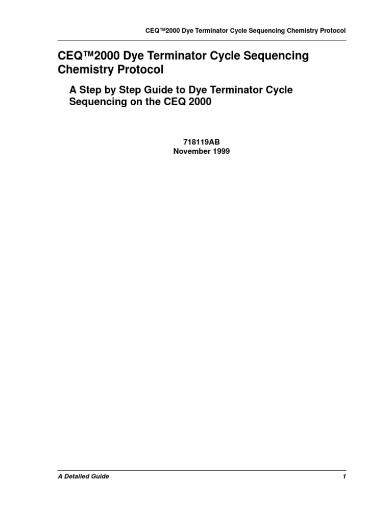 CEQChemistryProtocol Dye Terminator Sequencer | PDF | Primer (Molecular ...
