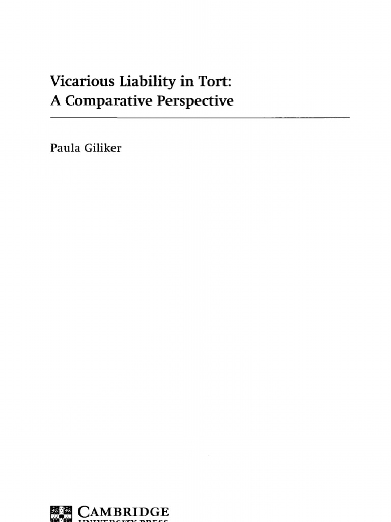 Vicarious Liability in Tort Explained | PDF | Vicarious Liability | Tort