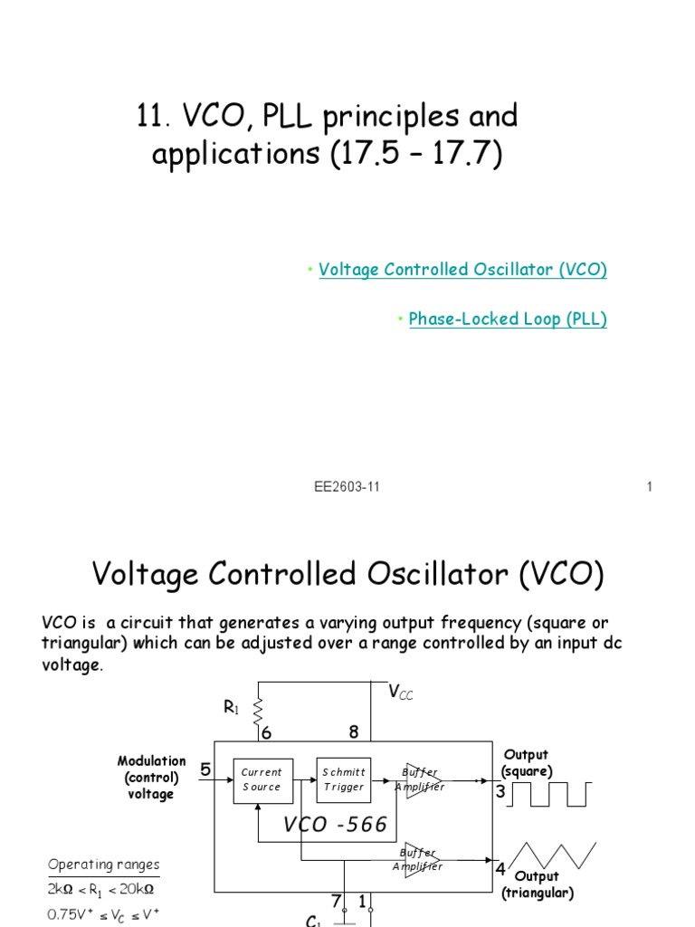 VCO and PLL Principles Guide | PDF | Electronic Circuits | Electrical ...