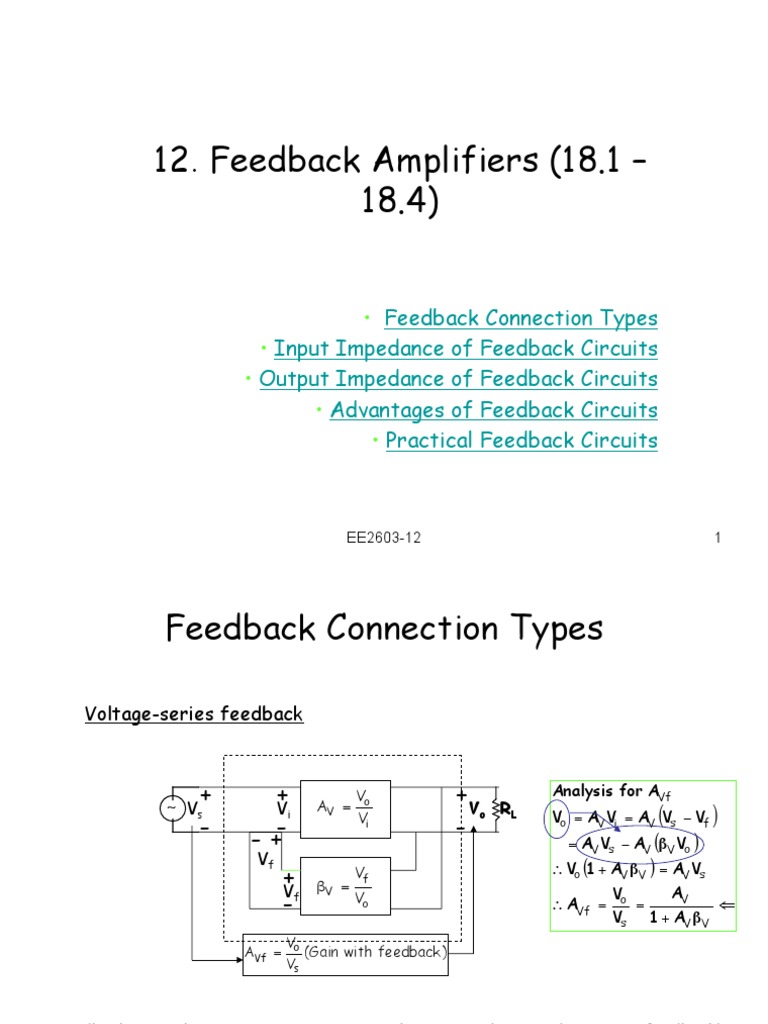 Feedback Amplifiers | PDF | Amplifier | Distortion