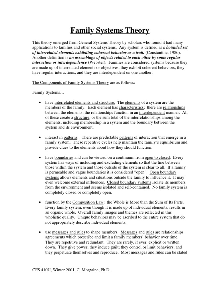 Family Systems Theory | PDF | Systems Theory | Scientific Theories