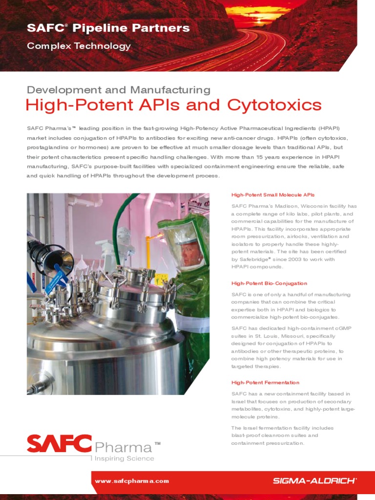 SAFC Pharma - High-Potent APIs and Cytotoxics | PDF | Pharmaceutical ...