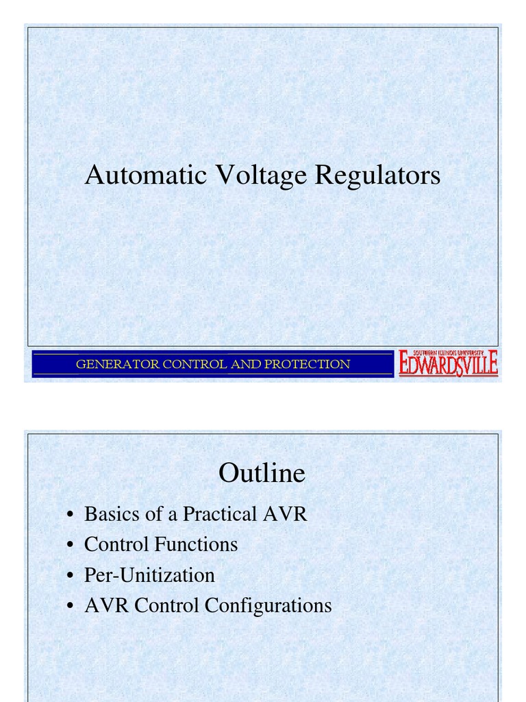 Automatic Voltage Regulator | PDF | Electric Generator | Control Theory