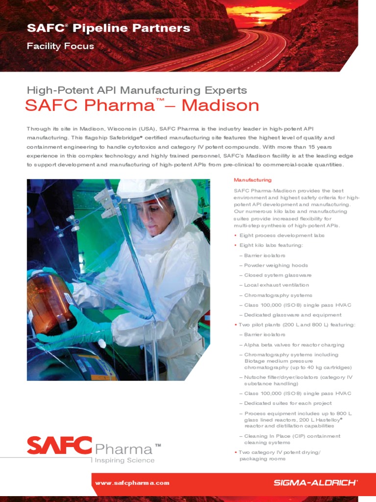SAFC Pharma - Madison - High-Potent API Manufacturing Experts | PDF ...