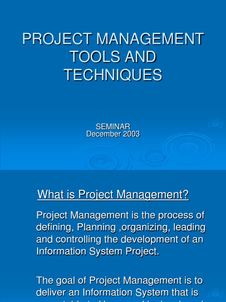 Project Management Tools and Techniques | PDF | Computers