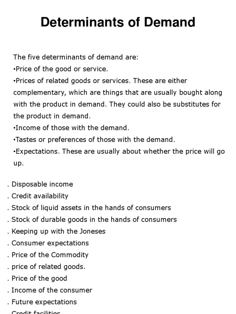 Determinants of Demand | PDF | Demand | Opportunity Cost