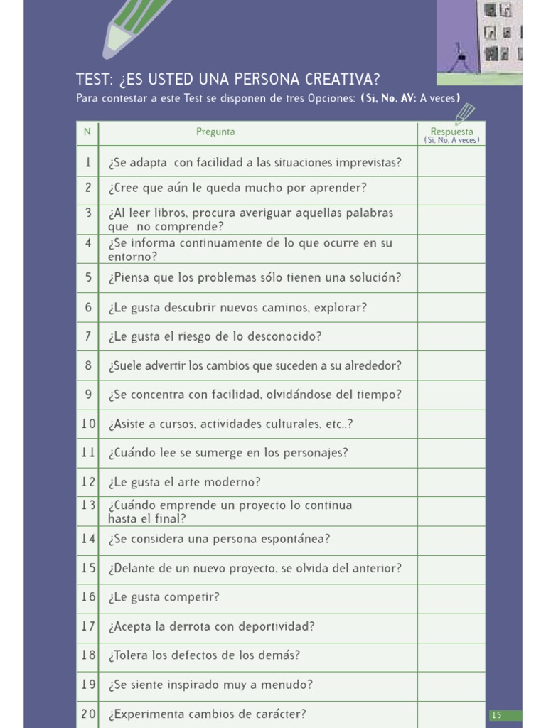 Test Persona Creativa | PDF
