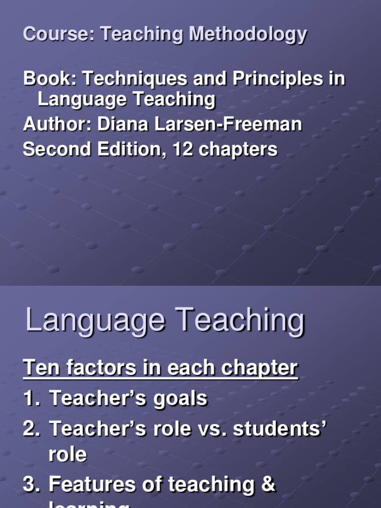 Techniques and Principles in Language Teaching | PDF | Language ...