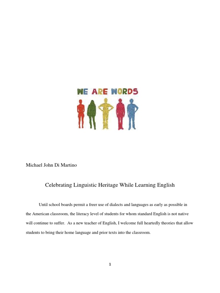 Celebrating Linguistic Heritage | PDF | First Language | English Language