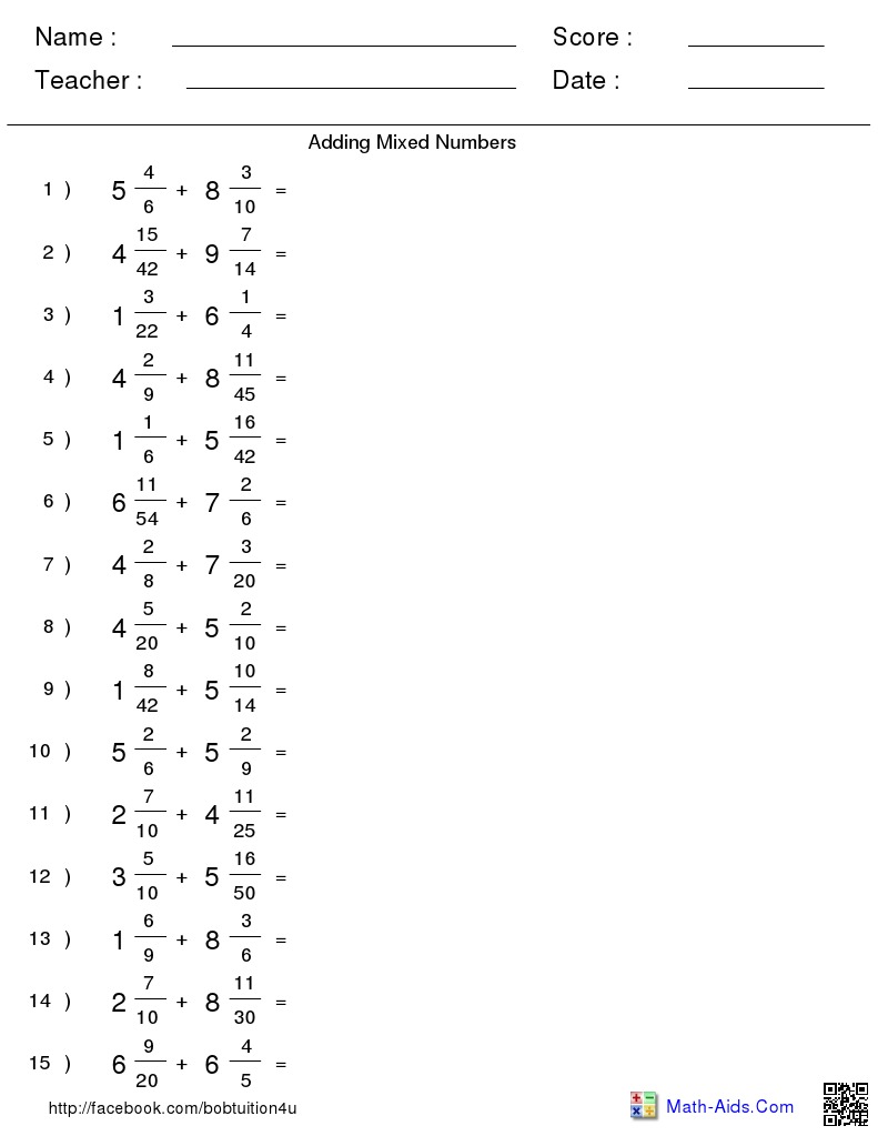Adding Mixed Numbers2 | PDF
