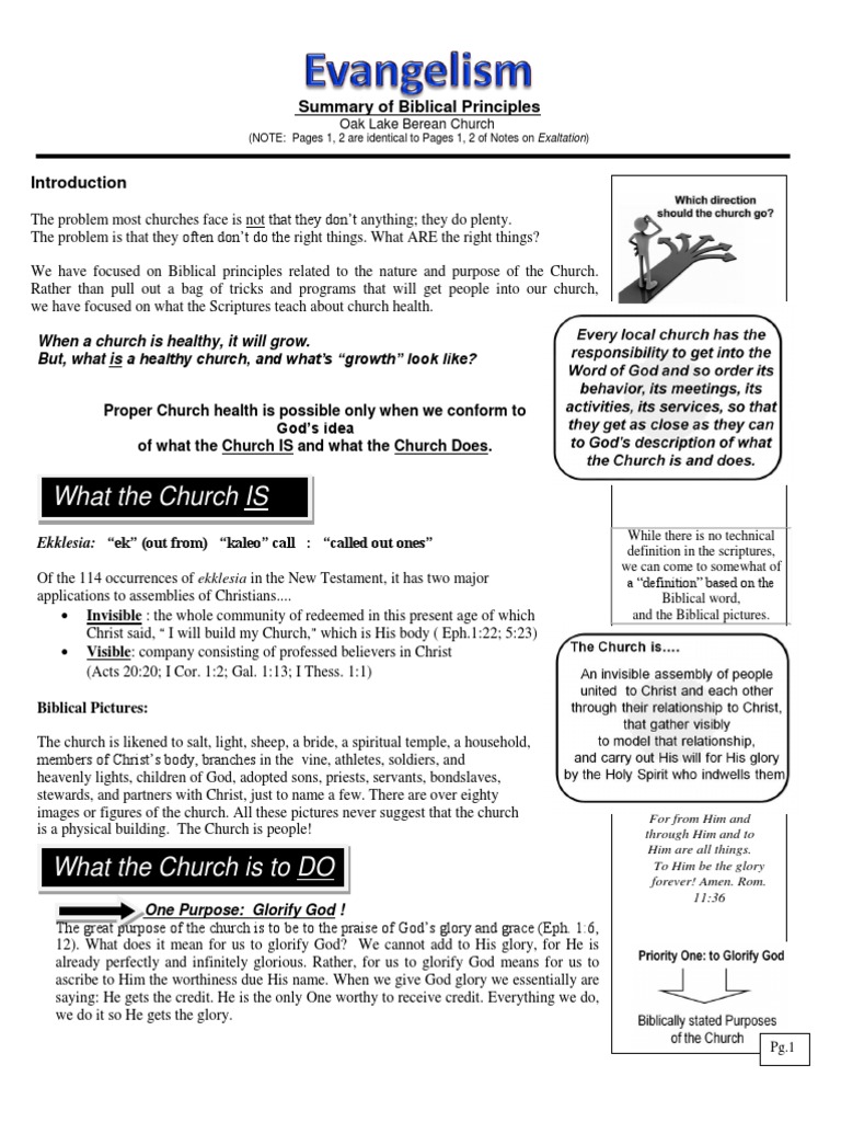 Principles of Evangelism | Evangelism | The Gospel