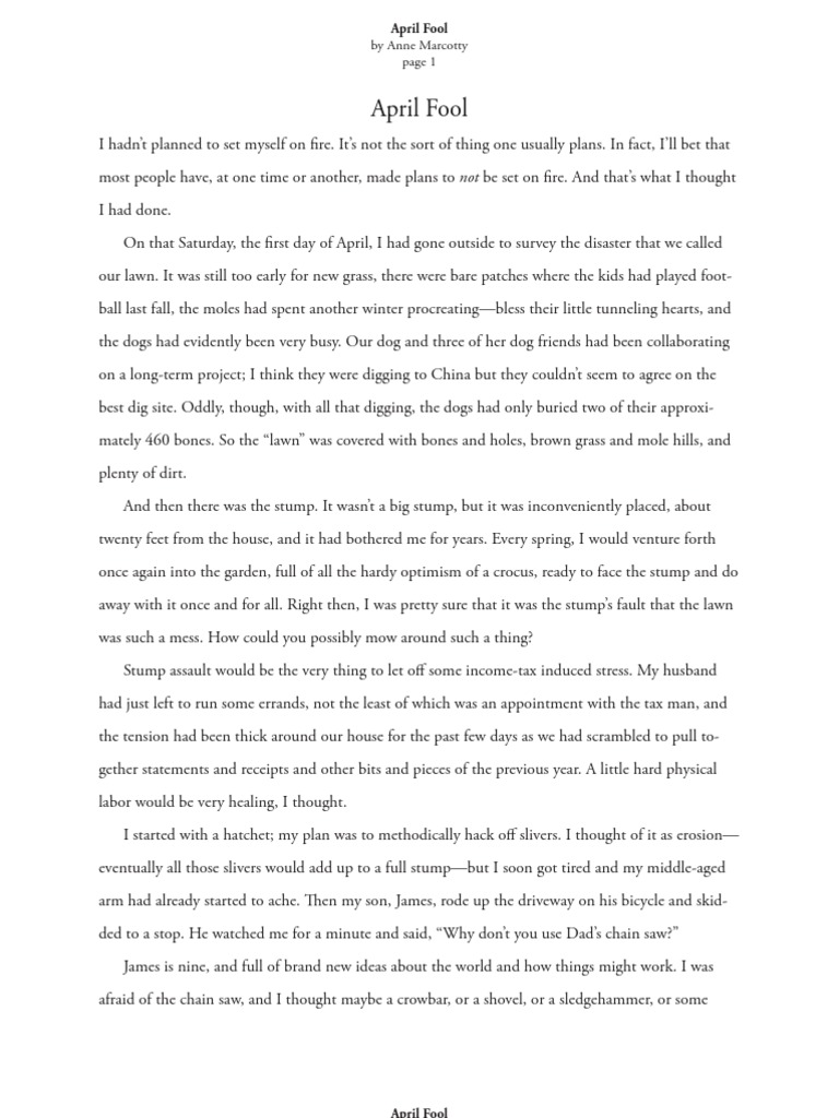 April Fool: by Anne Marcotty | PDF | Nature