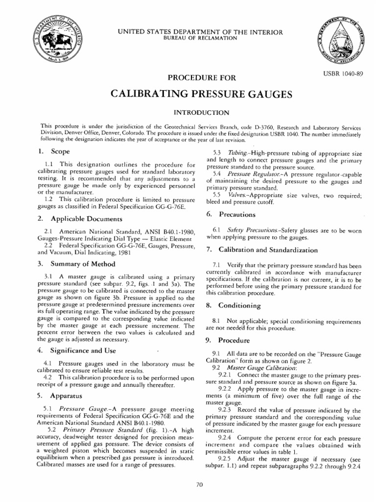 Calibrating Pressure Gauges | Download Free PDF | Calibration ...