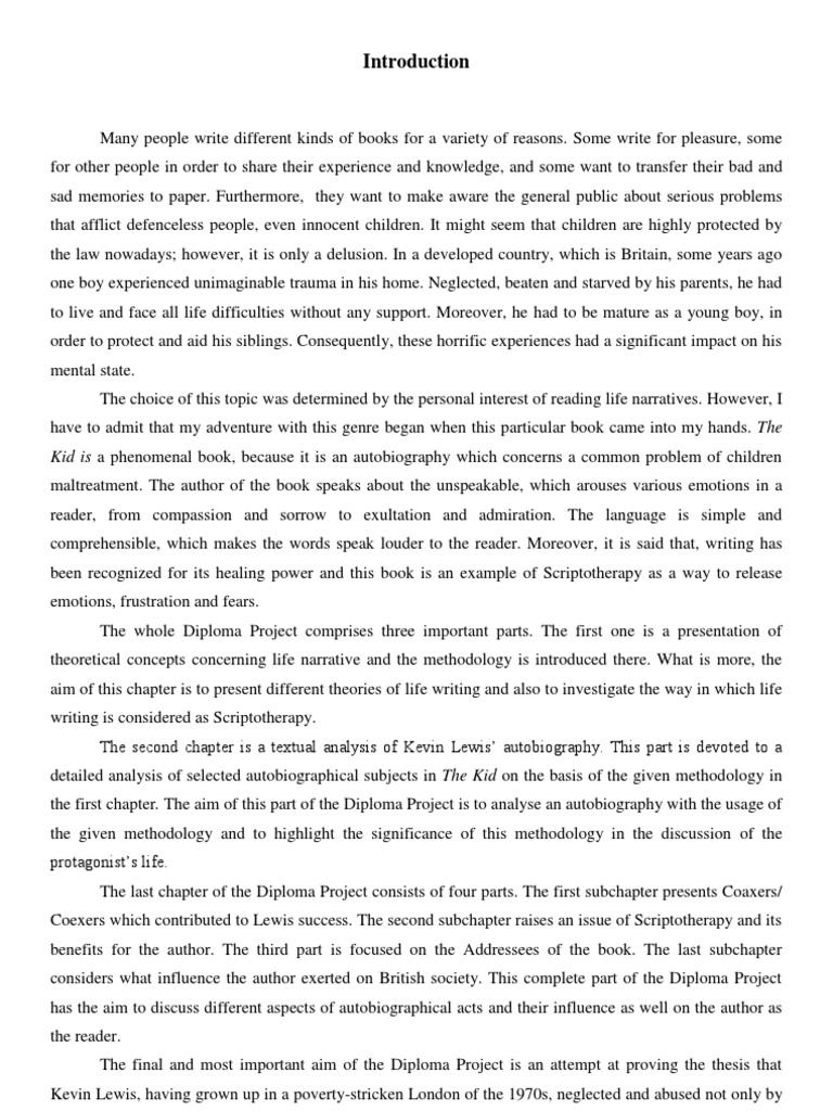 Kid Is A Phenomenal Book, Because It Is An Autobiography Which Concerns ...