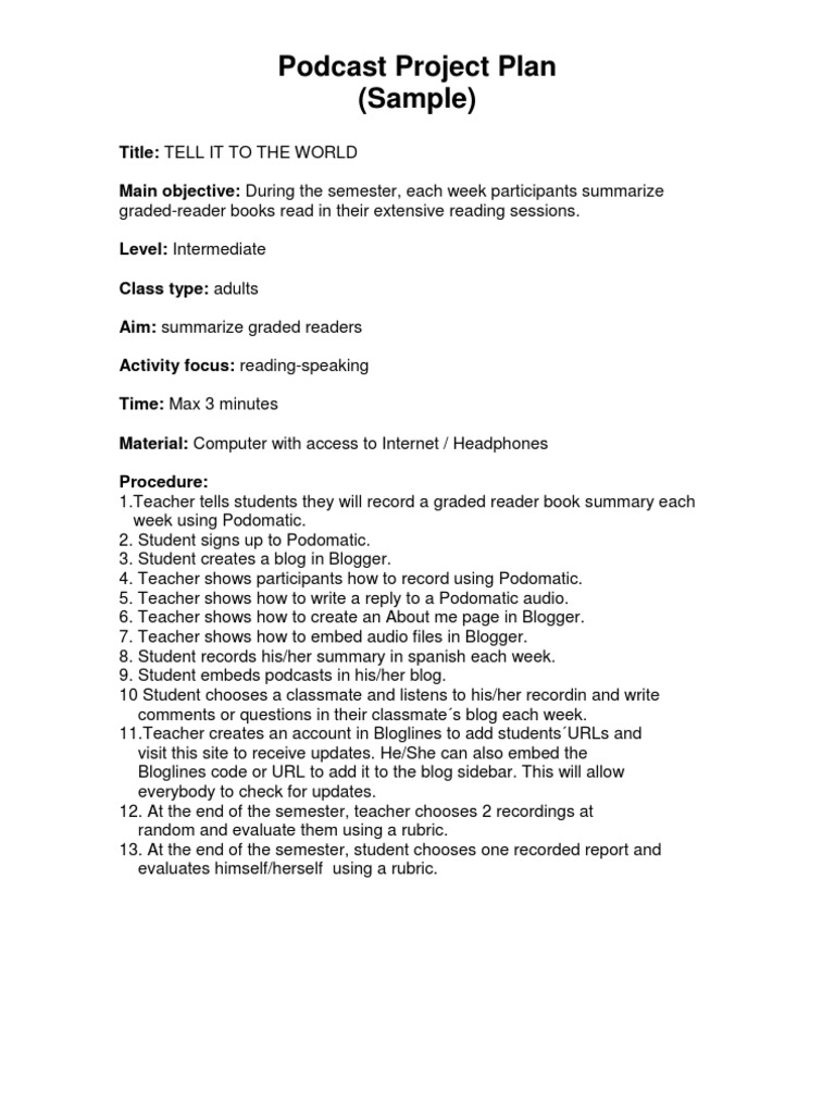 Podcast Project (Sample) | PDF | Career & Growth | Art