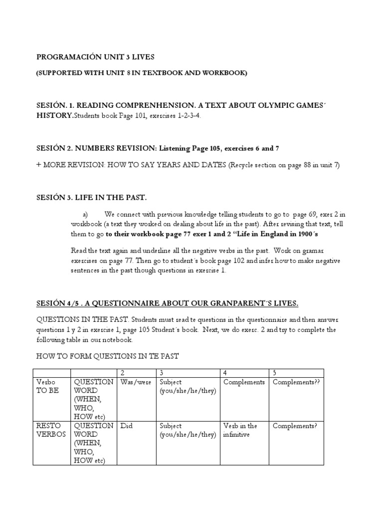 PROGRAMACIÓN UNIT 3 LIVES - Student S Version | PDF | Reading ...