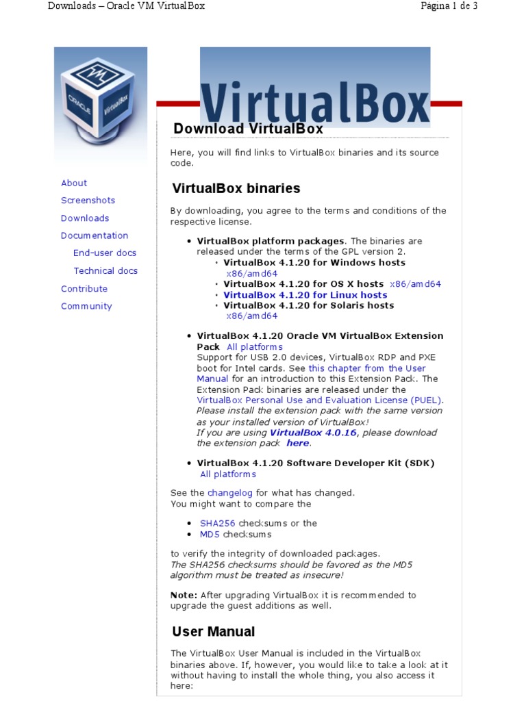 VirtualBox Downloads and Resources | PDF | Computer Architecture ...