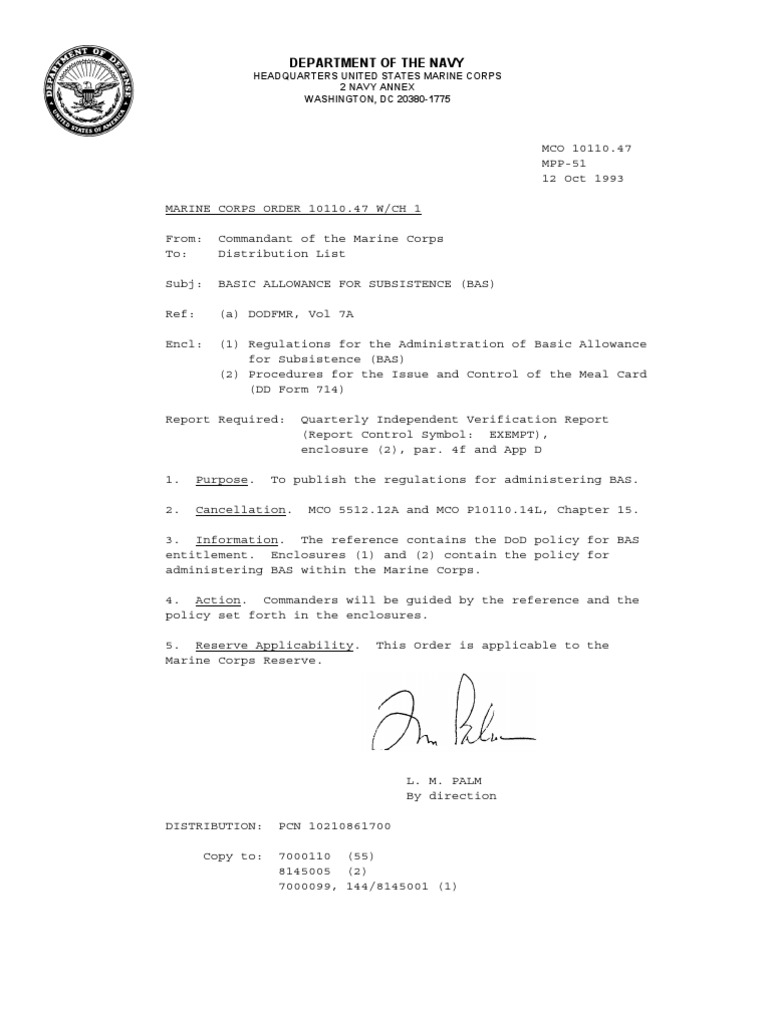 Mco 10110.47 | PDF | Commanding Officer | United States Marine Corps