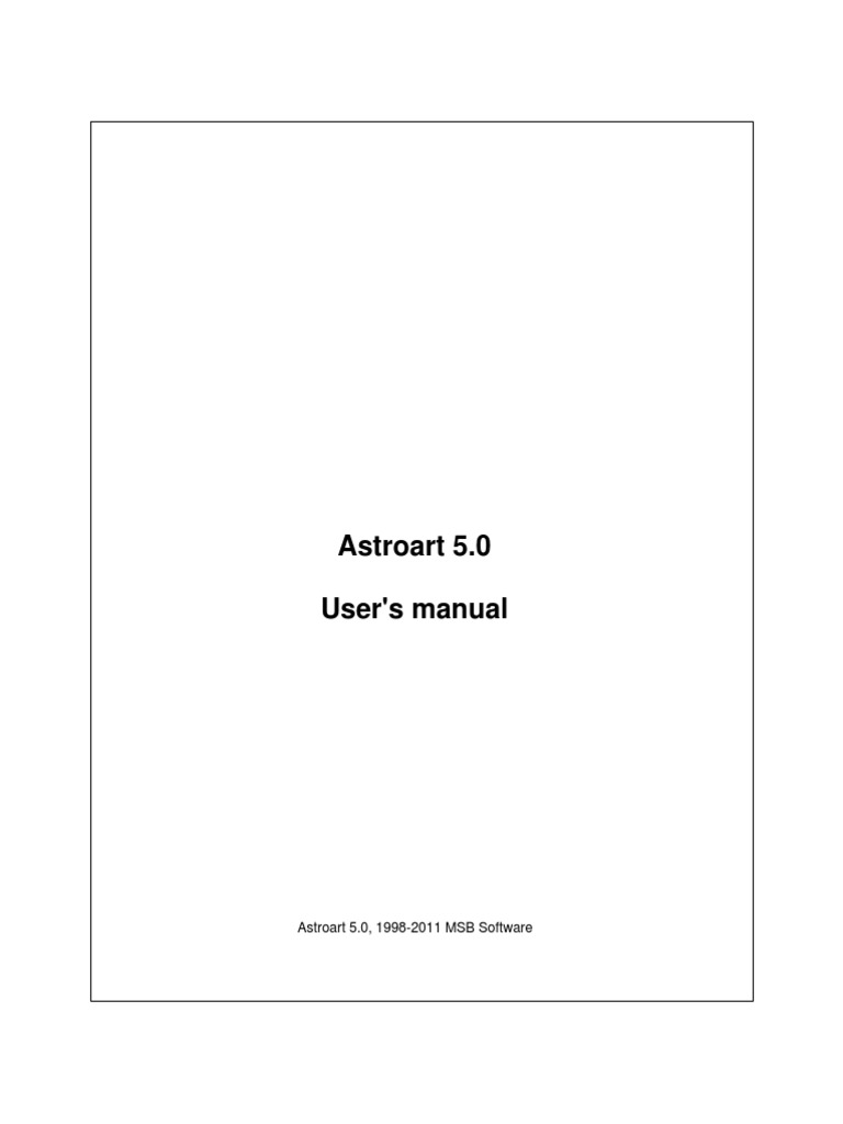 Astroart 5.0 User's Manual | PDF | Computer Keyboard | Graphical User Interfaces