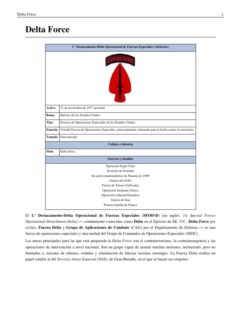 Delta Force | PDF | Organización militar | Militar