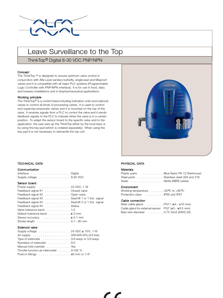 PD Sheet - Thinktop Digital 8-30 VDC PNP NPN - en | PDF | Programmable ...