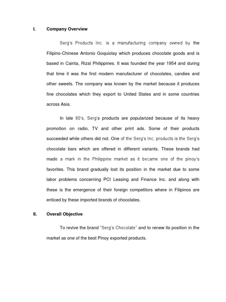 Serg's Chocolates (Case Analysis) | PDF | Chocolate | Candy