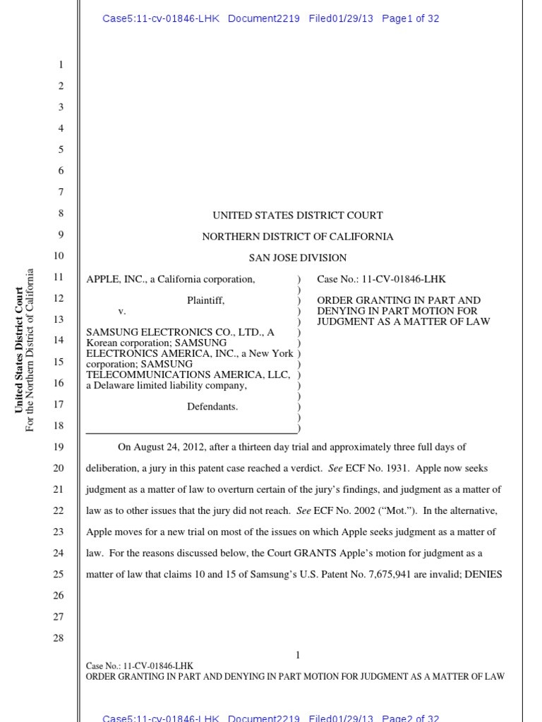 Orders on Motions for Judgment as Matter of Law | Trade Dress | Evidence (Law)