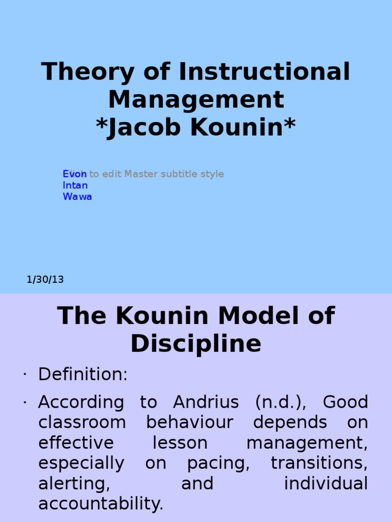 Theory of Instructional Management | PDF | Classroom | Behavior