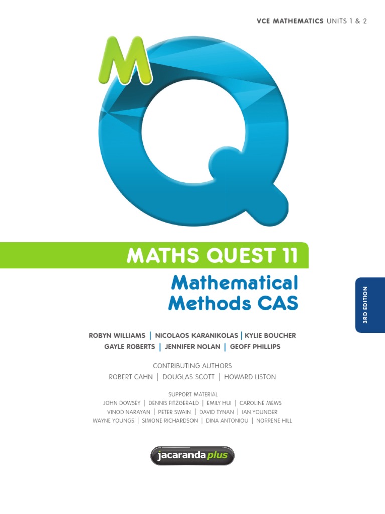 Mathematical Methods CAS - Maths Quest 11 | PDF | Quadratic Equation ...