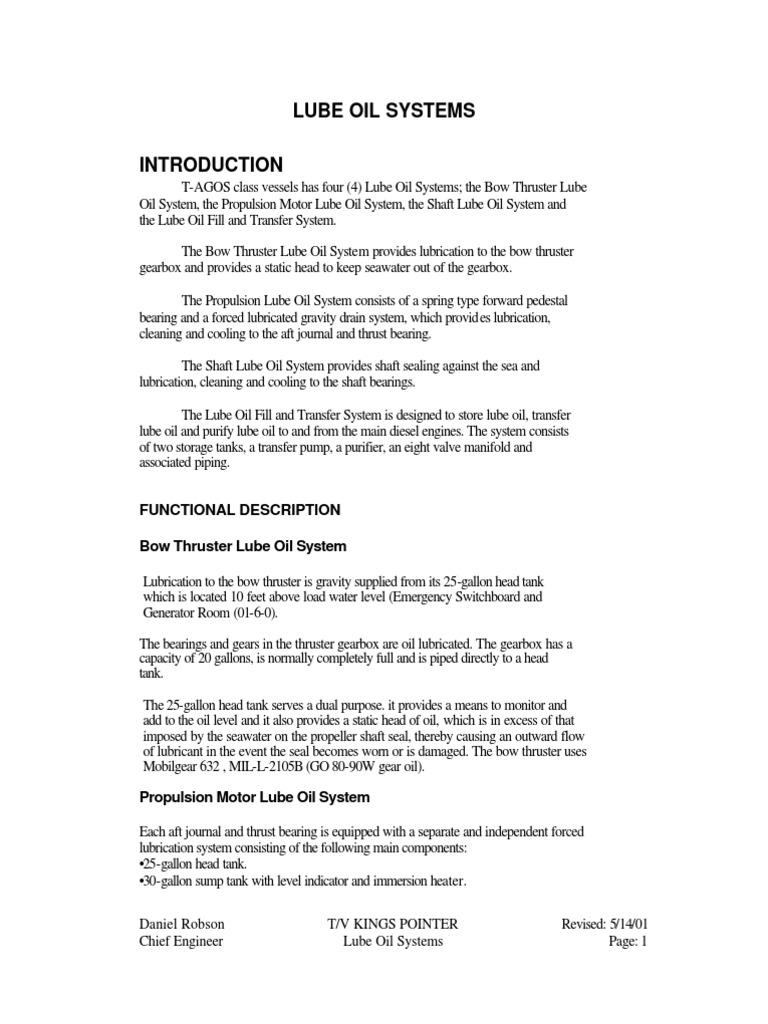 Lube Oil System PDF | PDF | Bearing (Mechanical) | Lubricant
