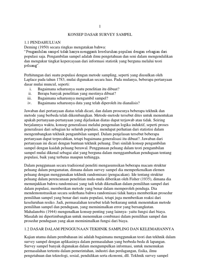 1 - Konsep Dasar Survey SampLing | PDF