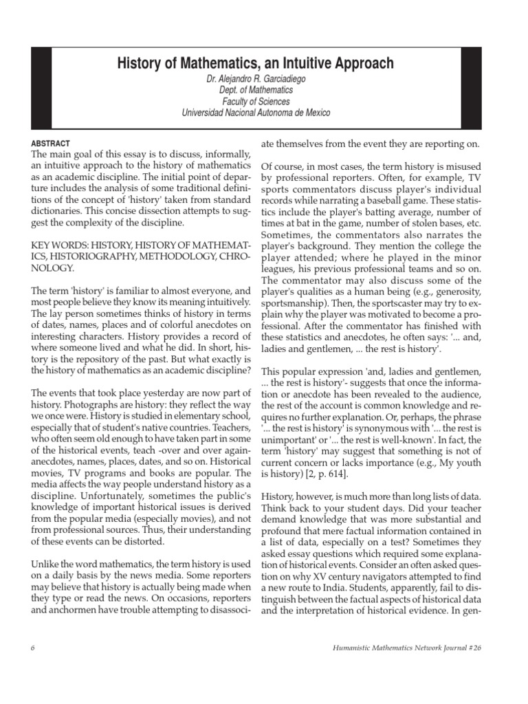 History of Math | PDF | Historian | Teaching Mathematics