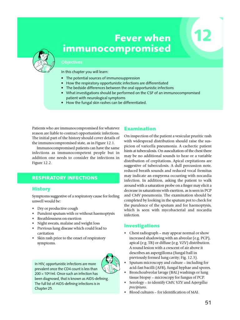 Fever When Immunocompromised: Objectives | PDF