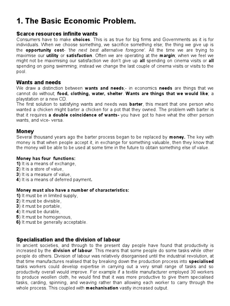 Economics Revision Notes | PDF | Inflation | Unemployment