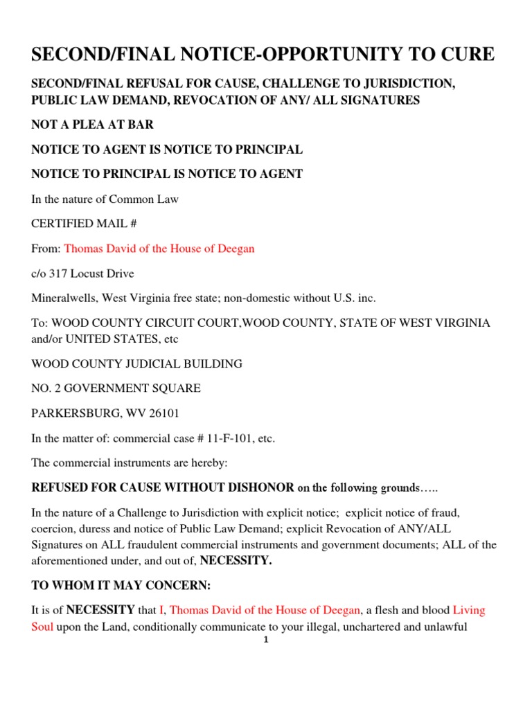 Refusal For Cause | PDF | United States Constitution | Legal Personality