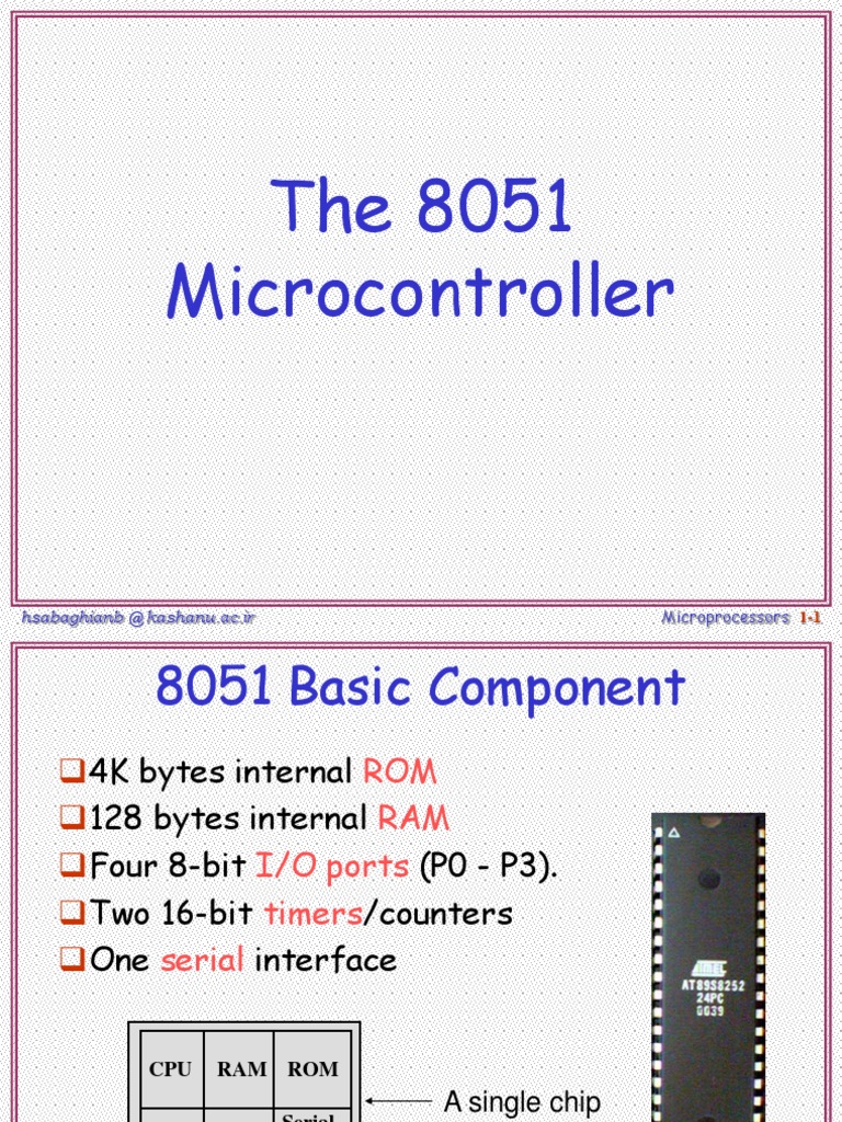 The 8051 Microcontroller: Hsabaghianb at Kashanu - Ac.ir | PDF | Subroutine | Central Processing ...