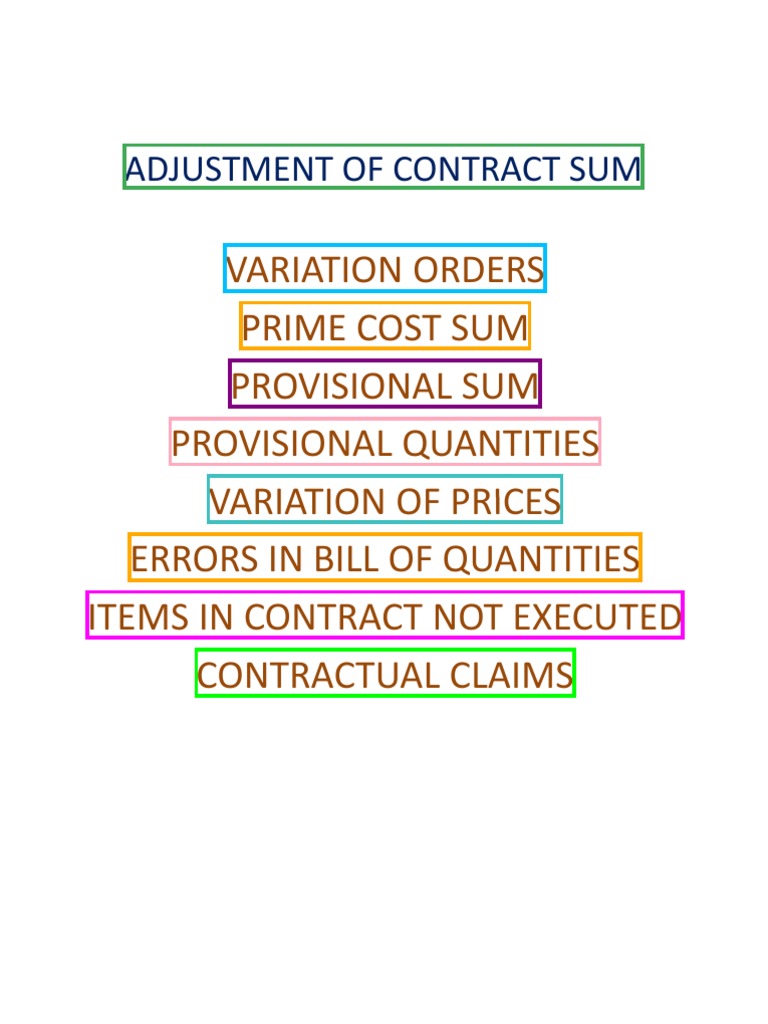 Contract Sum Adjustment Guide | PDF | Business | Government