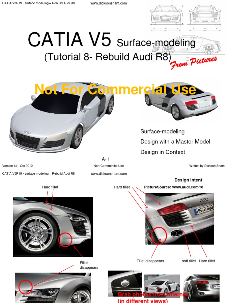 Catia Car Design (Audi R8) | PDF | Tangent | Geometry