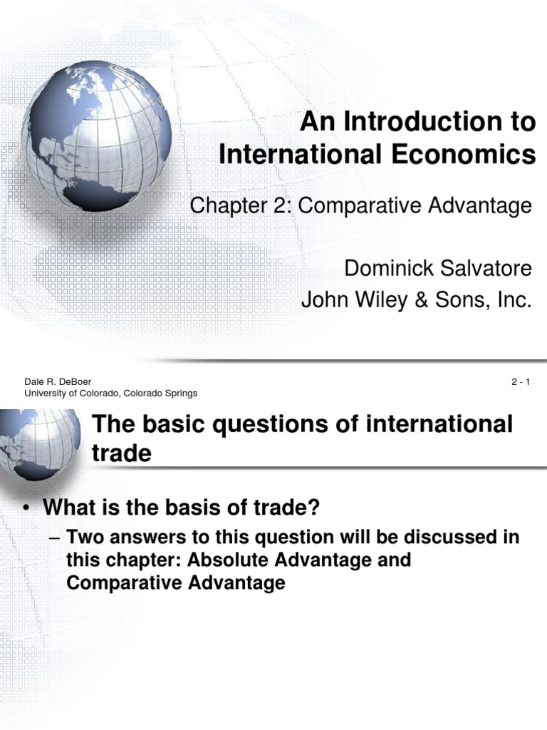 An Introduction To International Economics: Chapter 2: Comparative ...