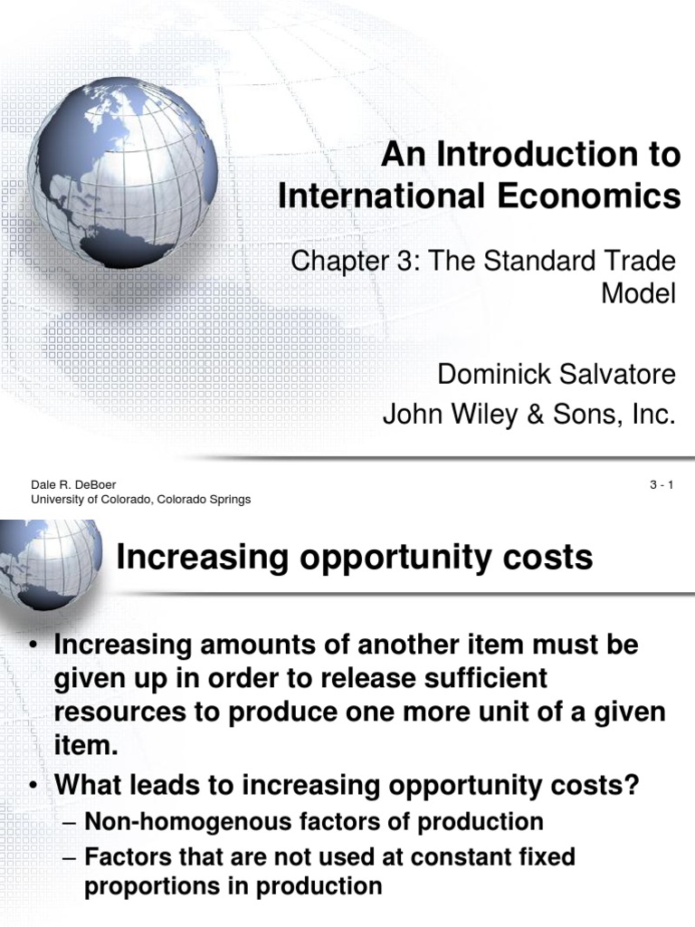 An Introduction To International Economics: Chapter 3: The Standard ...